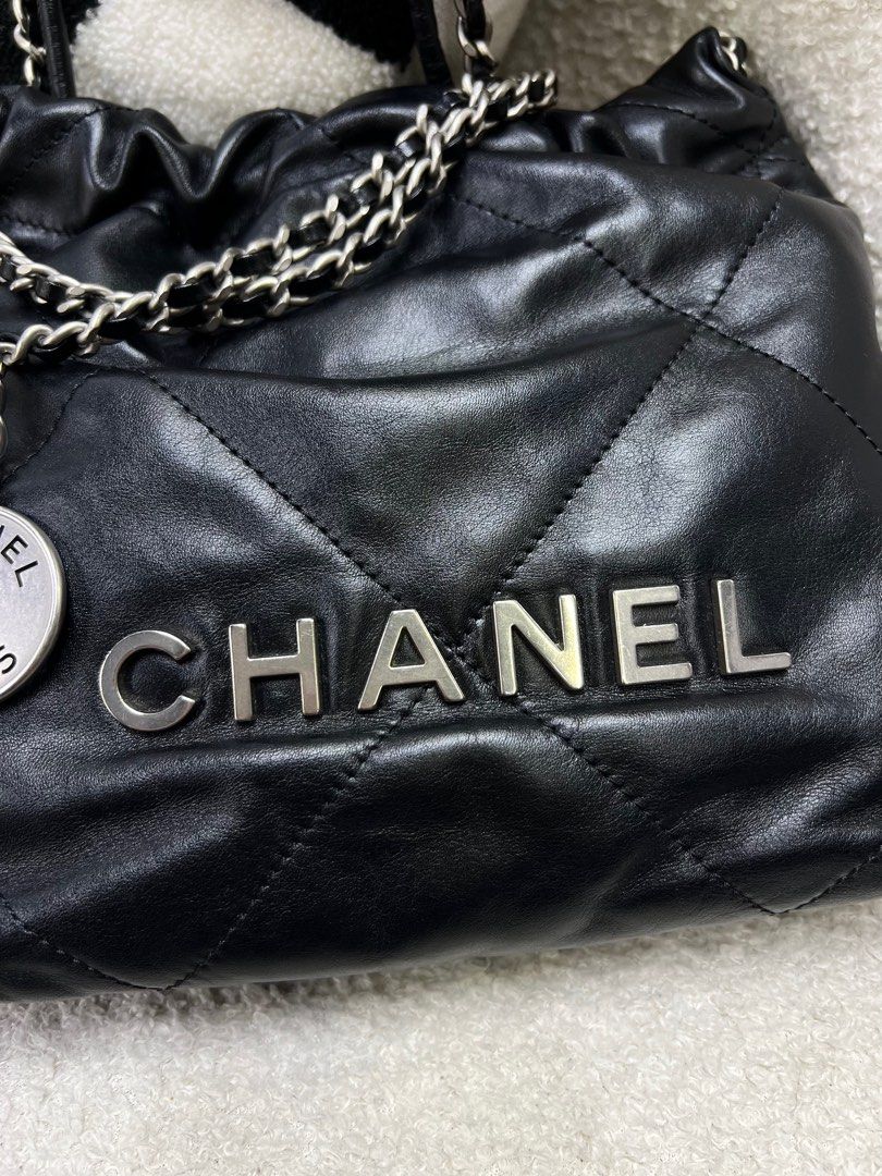 Chanel 22 Mini Bag Black Shiny Calfskin SHW, Luxury, Bags & Wallets on ...