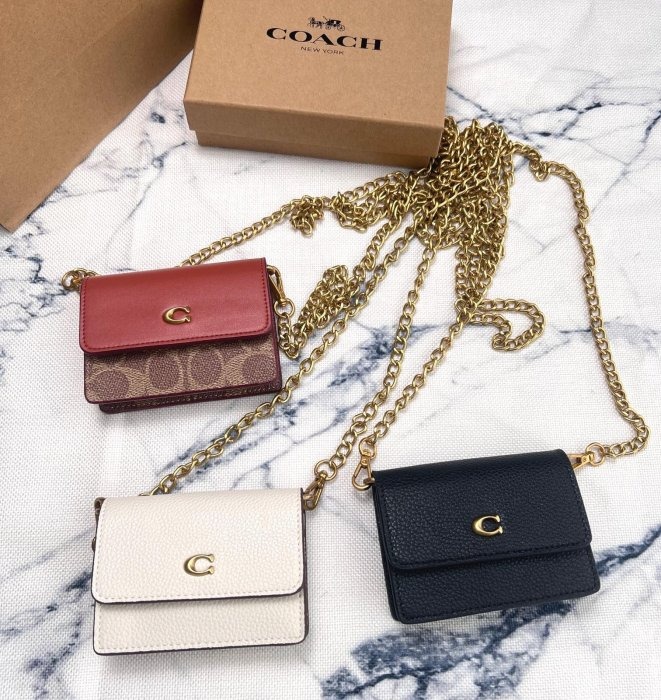Coach Half Flap Card Case In Polished Pebble Leather, Signature Coated ...