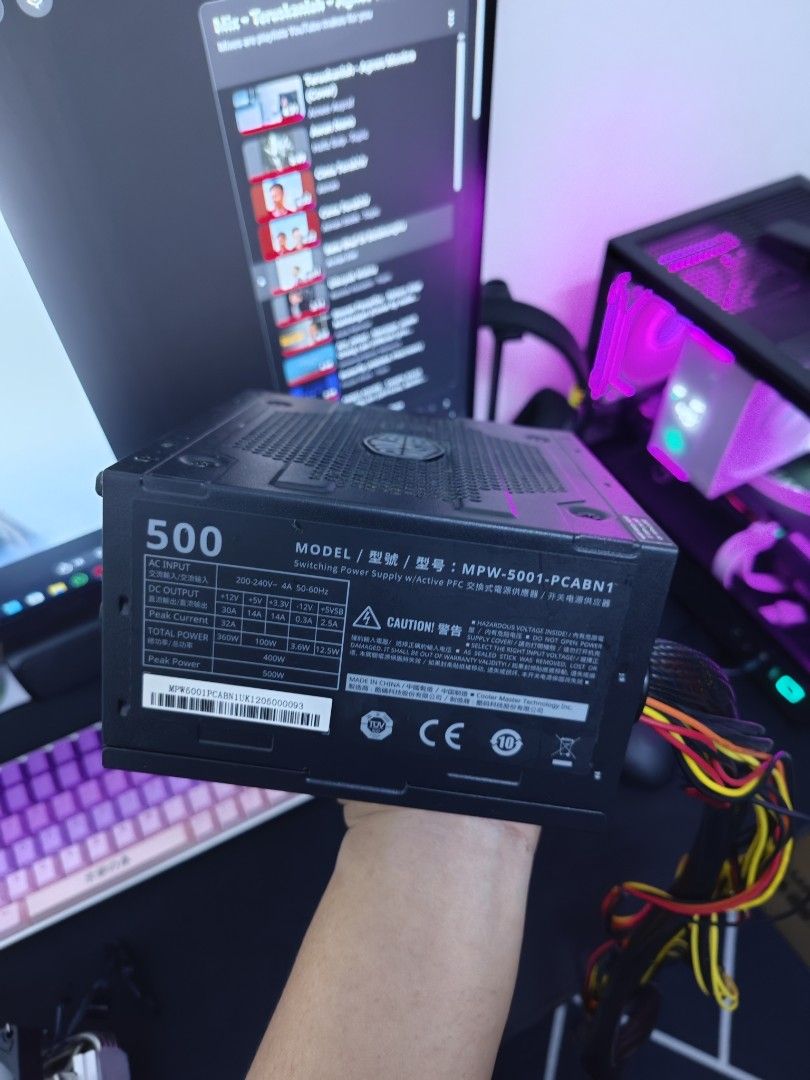 Cooler Master Elite V3 500W Power Supply, Computers & Tech, Parts ...