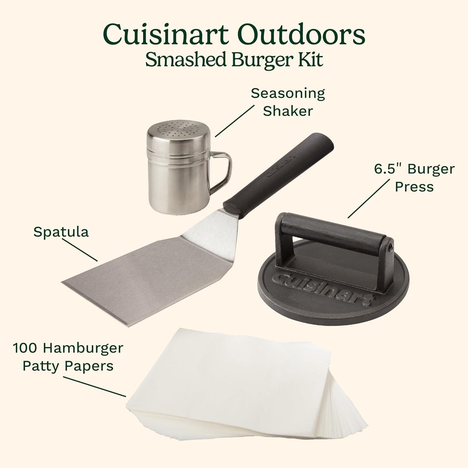 Cuisinart CSBK-400, Smashed Burger Kit, Cast Iron, Furniture & Home ...