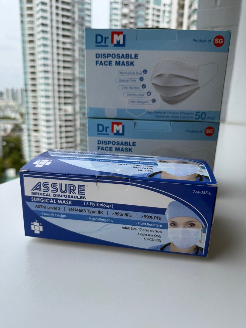 Dr. M Disposable Face Masks - 50pcs X3 box , Health & Nutrition, Face ...