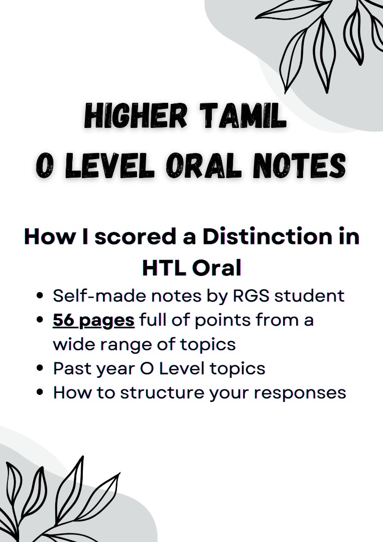 Higher Tamil/Tamil Sec/O Level Oral Notes, Hobbies & Lifestyle, Books ...