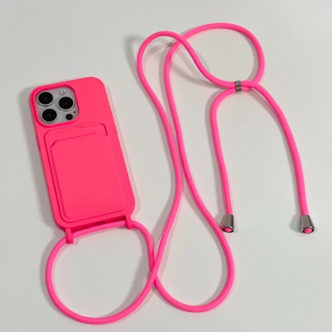 iPhone 14 Pro Case with Card Holder and Lanyard, Mobile Phones ...