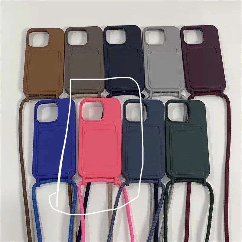 iPhone 14 Pro Case with Card Holder and Lanyard, Mobile Phones ...