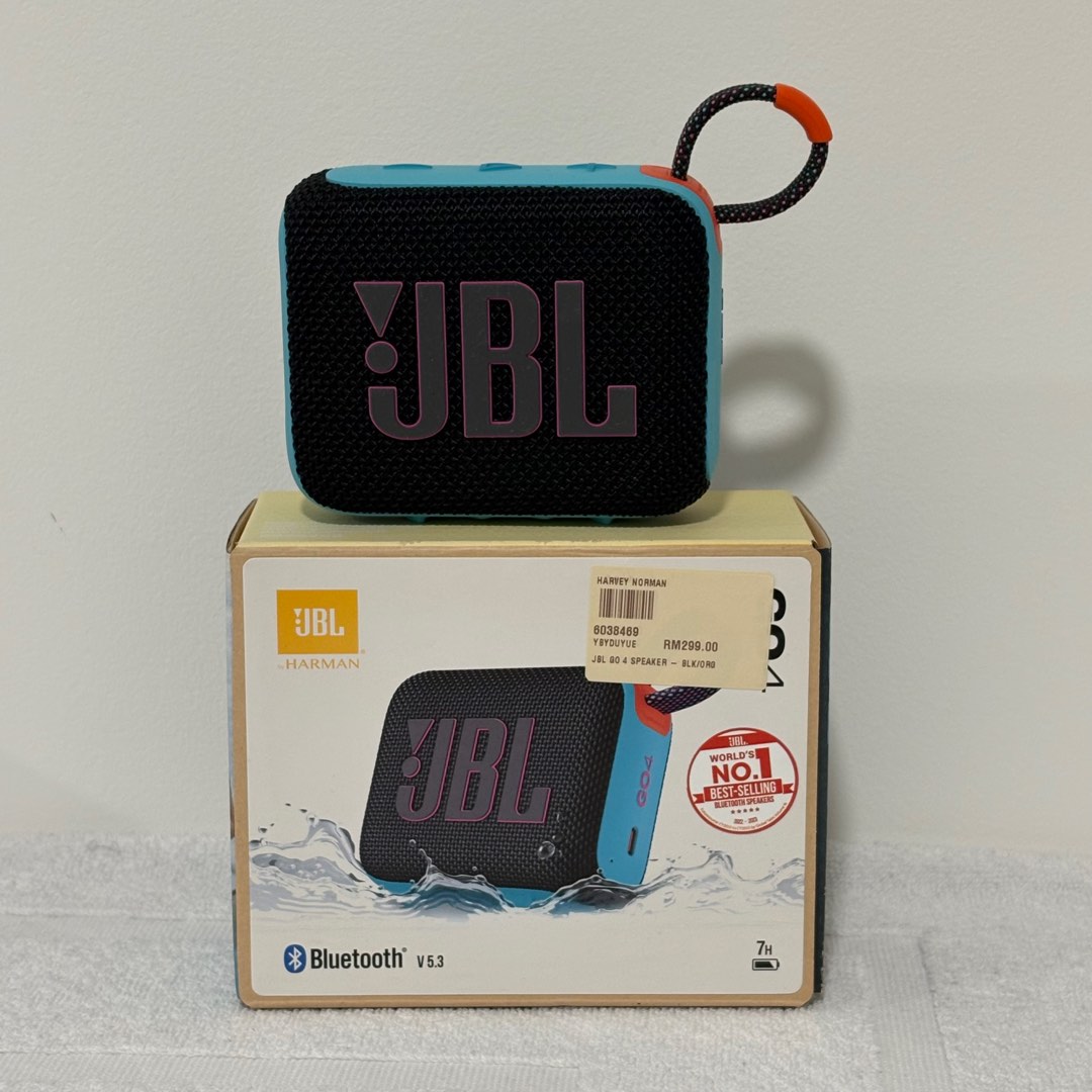 JBL Go4 Portable Bluetooth Speaker - Black Orange, Audio, Soundbars ...