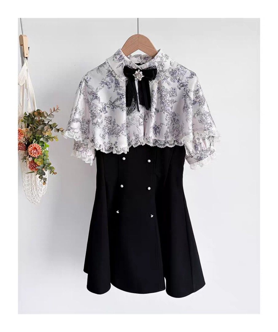 jirai kei rojita black dress with cape, Women's Fashion, Dresses & Sets ...