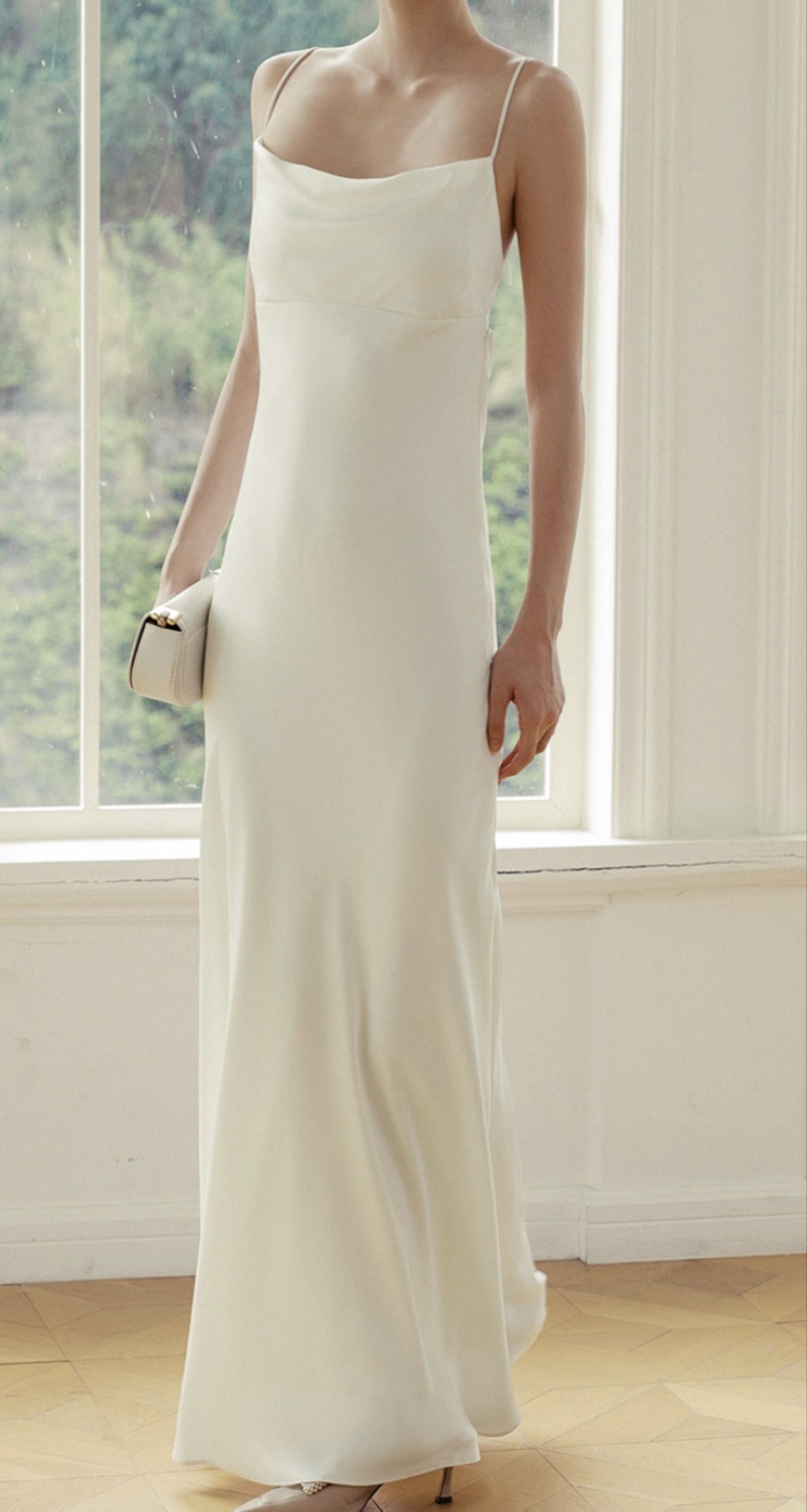 KEIRA SATIN TIE BACK MAXI IN PEARL, Women's Fashion, Dresses & Sets ...