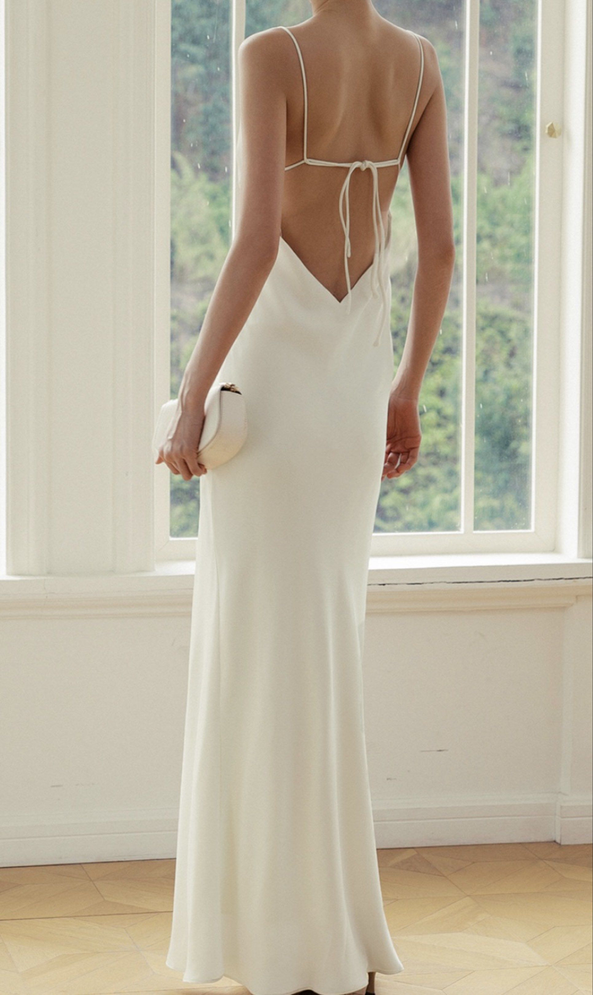 KEIRA SATIN TIE BACK MAXI IN PEARL, Women's Fashion, Dresses & Sets ...