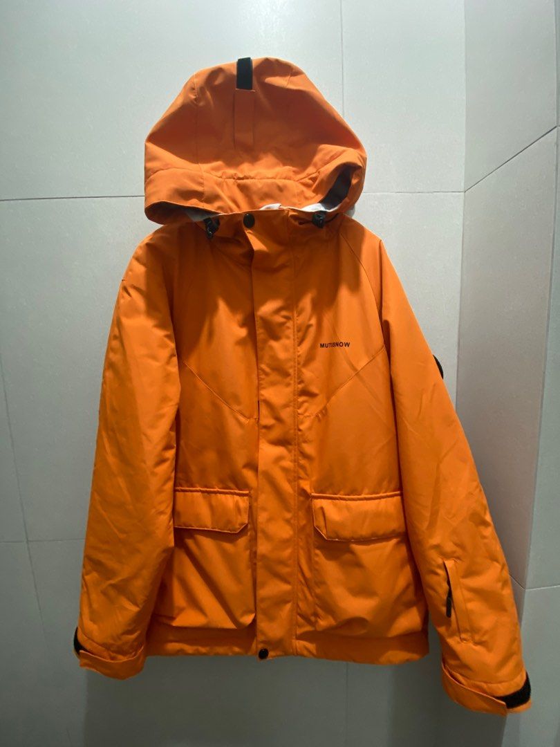 Orange Winter Jacket with Hood, Women's Fashion, Coats, Jackets and ...