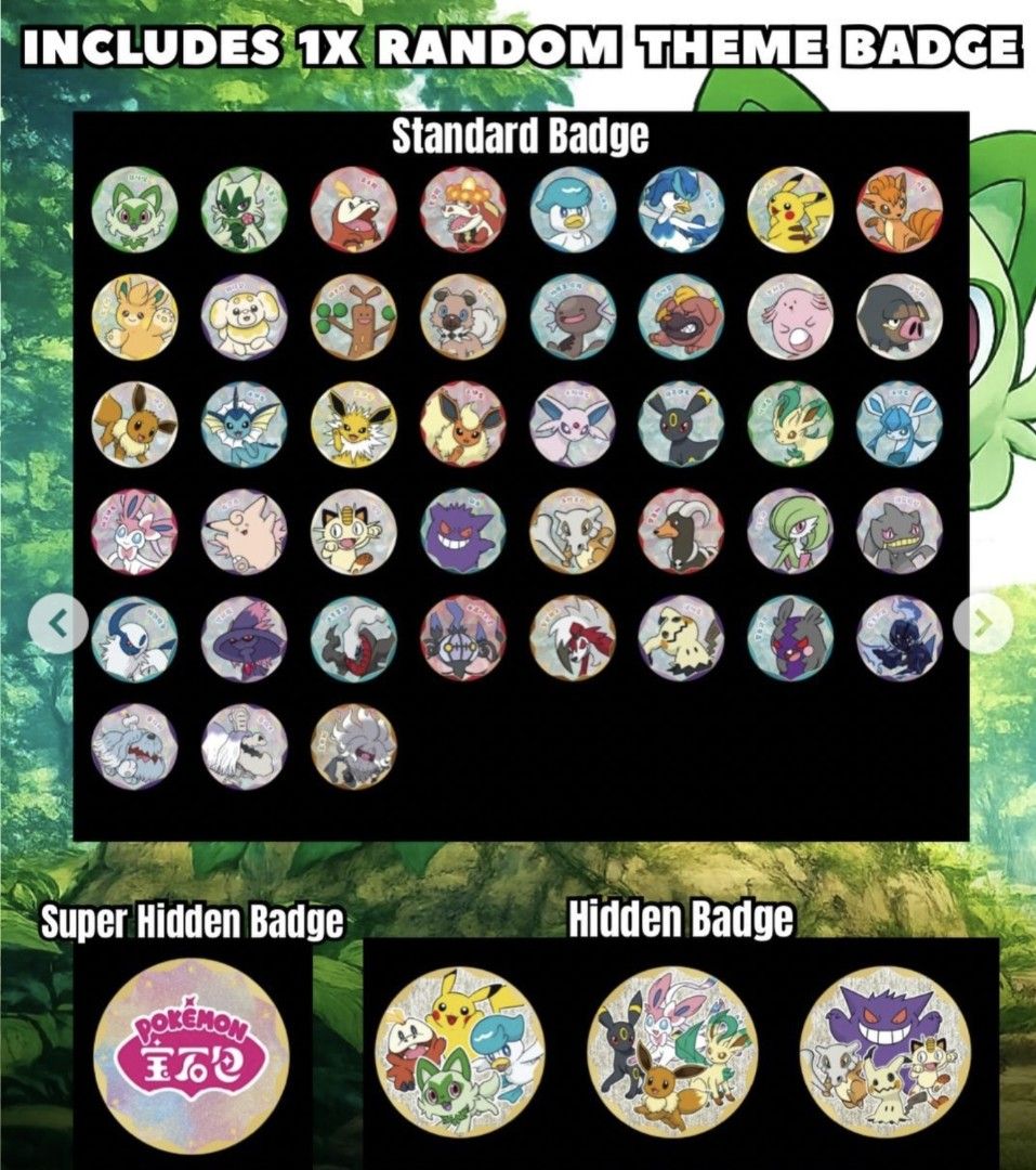 Pokemon Chinese Gem Pack Badge Set, Hobbies & Toys, Toys & Games on ...