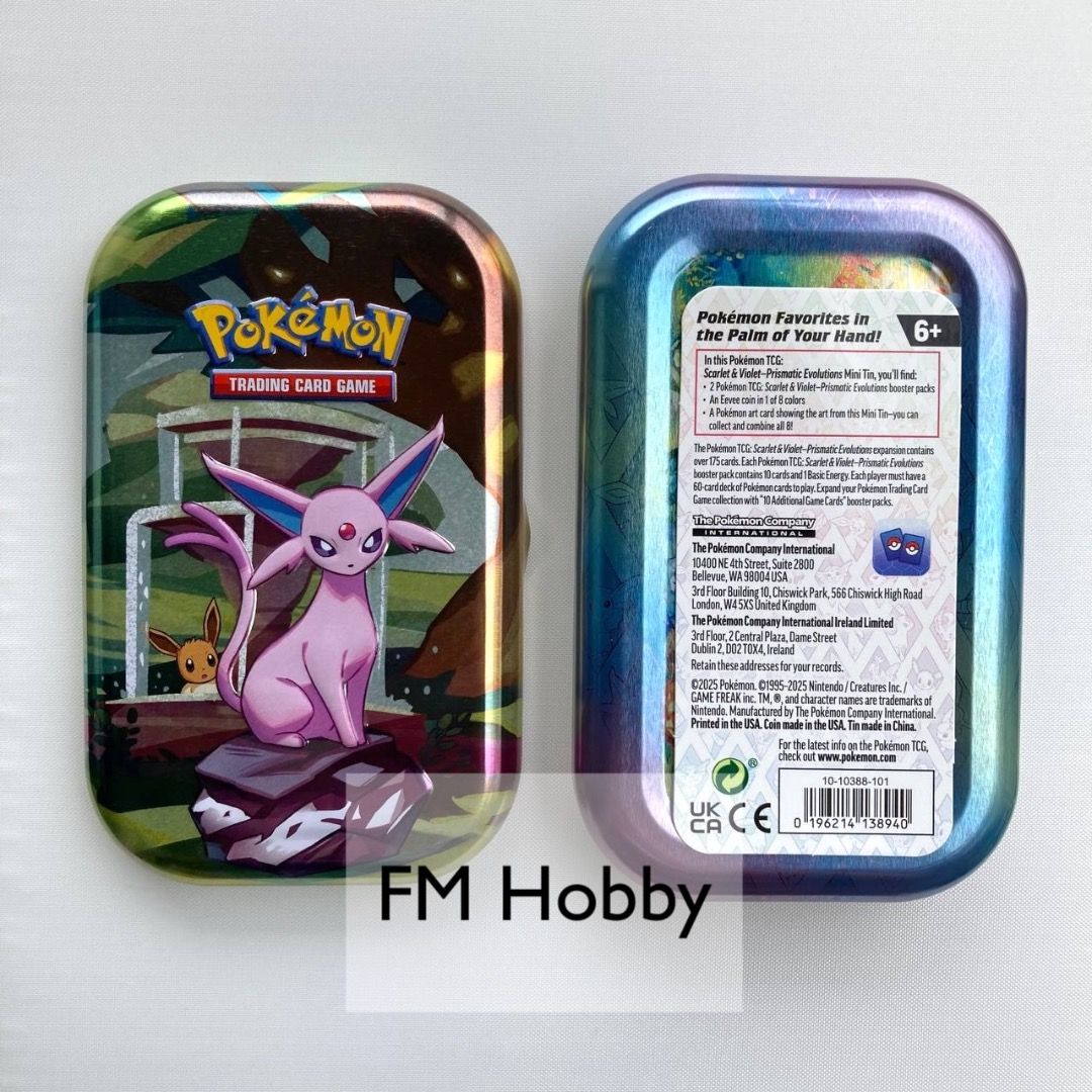 Pokemon SV8.5 Prismatic Evolutions Espeon Mini Tin (Empty), Hobbies ...