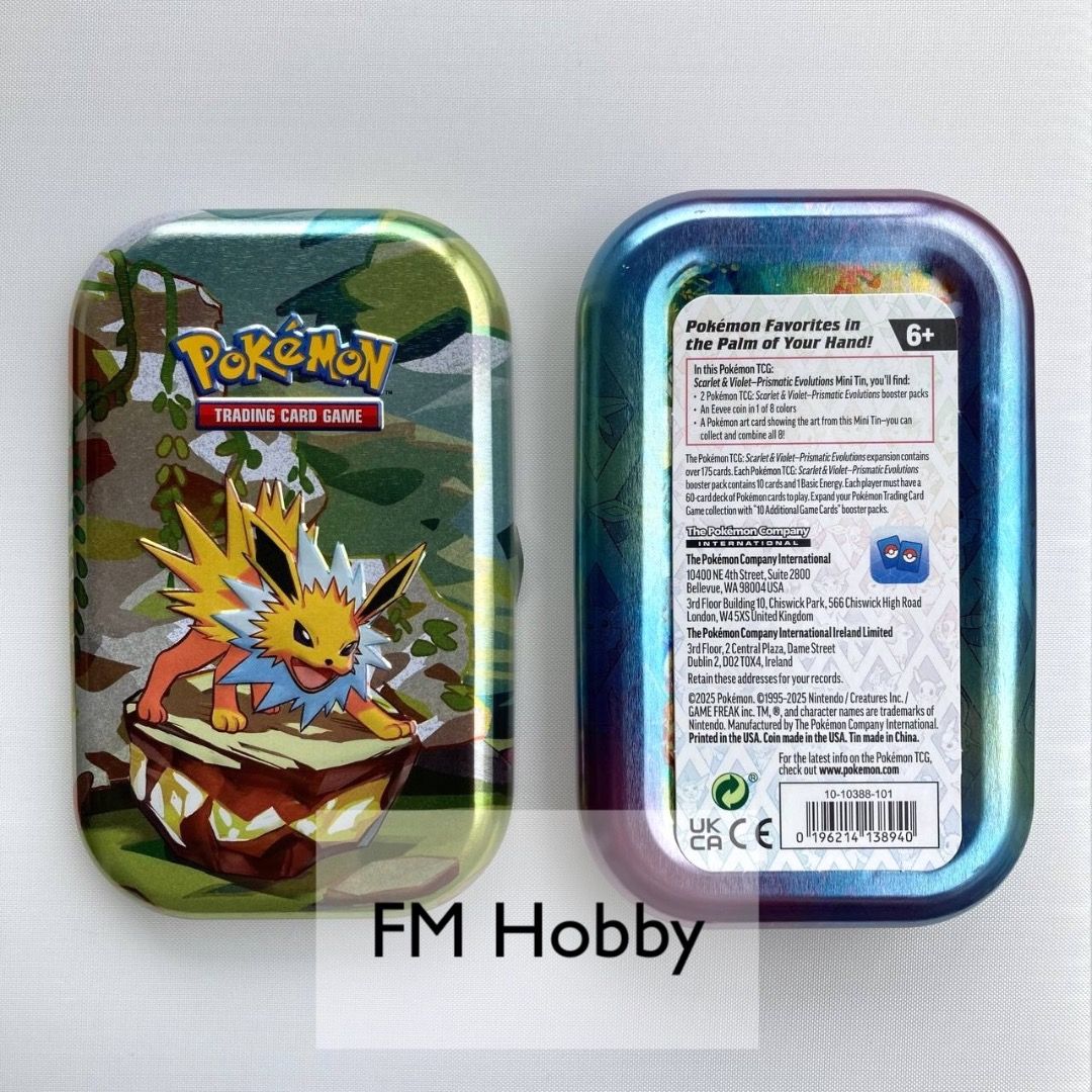 Pokemon SV8.5 Prismatic Evolutions Jolteon Mini Tin (Empty), Hobbies ...