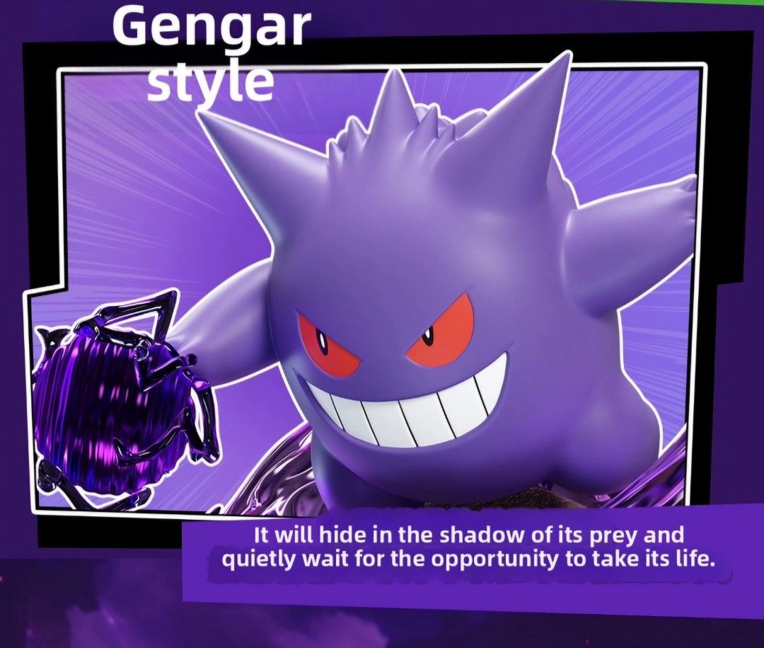 Pokémon Gengar Light Up Figure (Diorama Base) | Purple Aura Display ...