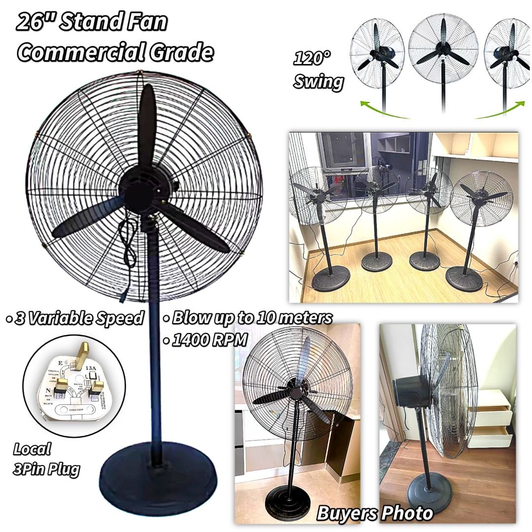 Powerful industrial Fan wall or stand, Furniture & Home Living ...