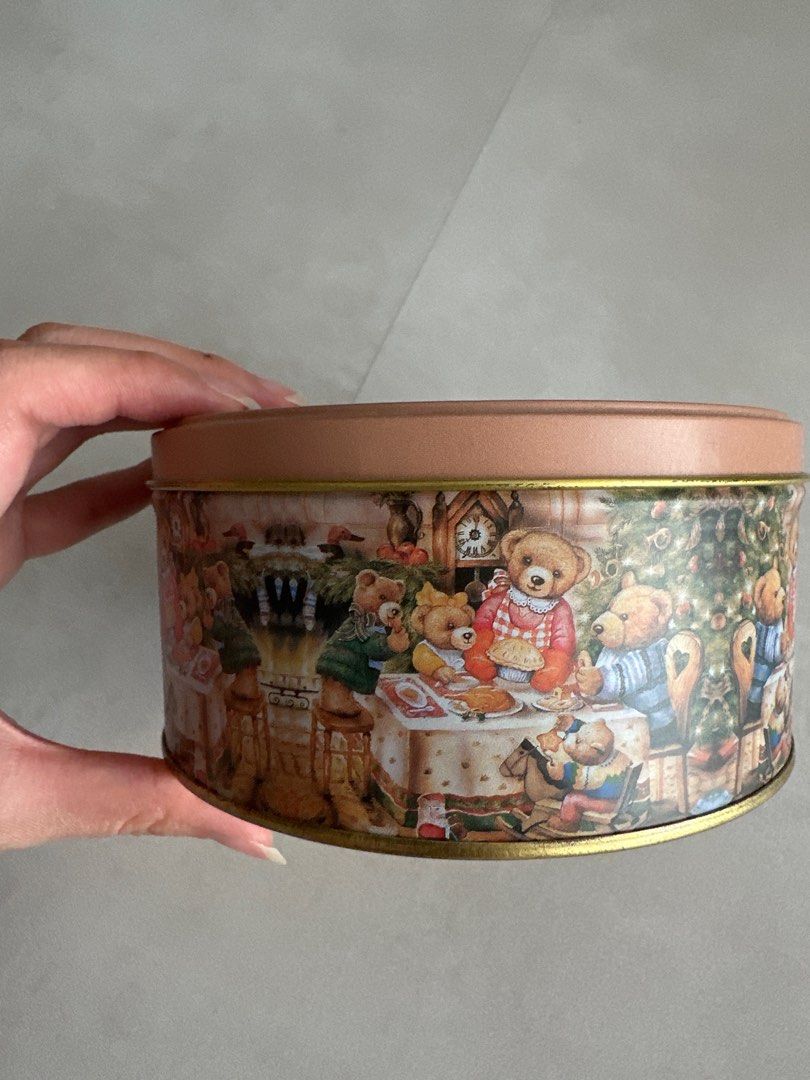 Vintage Christmas Bear Tin Box, Hobbies & Toys, Toys & Games on Carousell