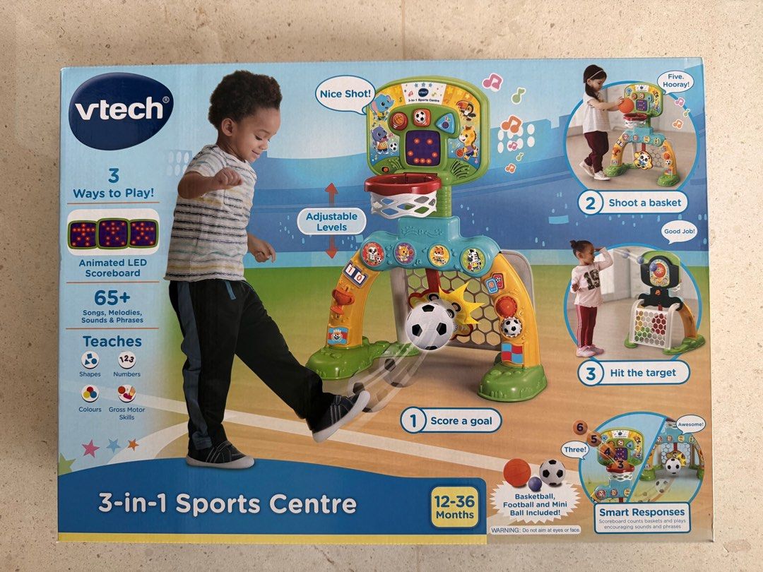 VTech 3-in-1 Sports Centre - Basketball, Football, Hobbies & Toys, Toys ...