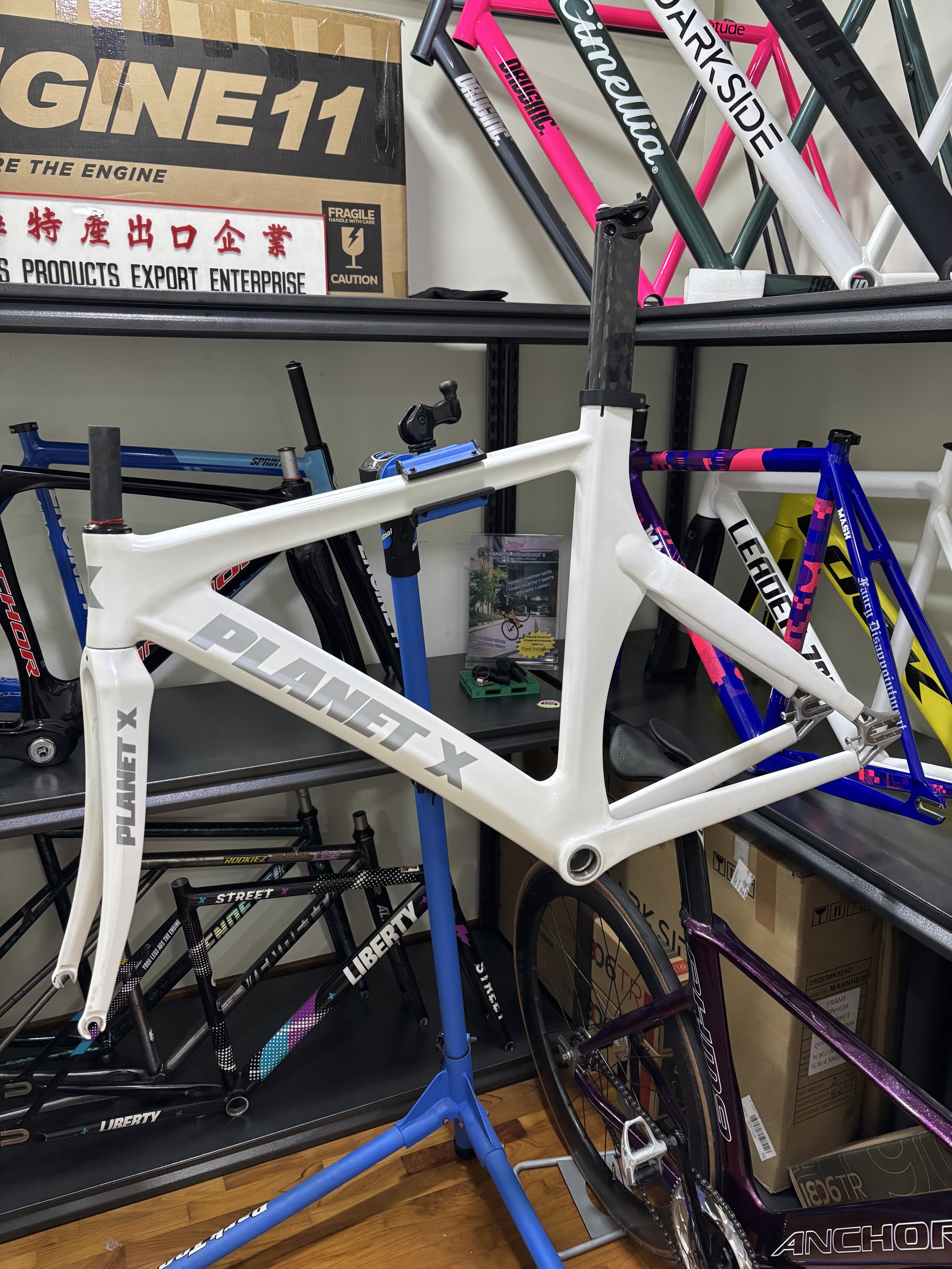 White Planet X Track 54 Fixie Fixed Gear Frameset, Sports Equipment ...
