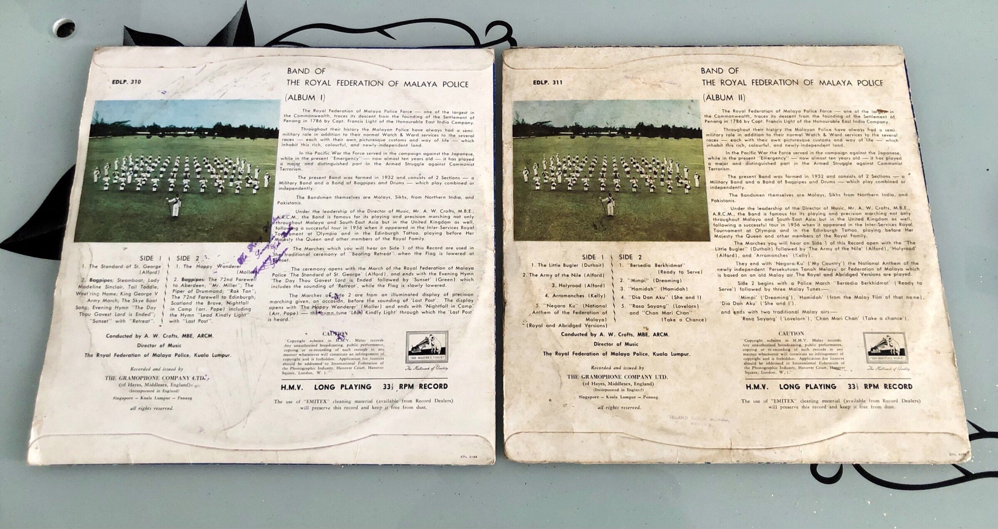 1956/57 Band of The Royal Police Federation of Malaya Police Album I ...