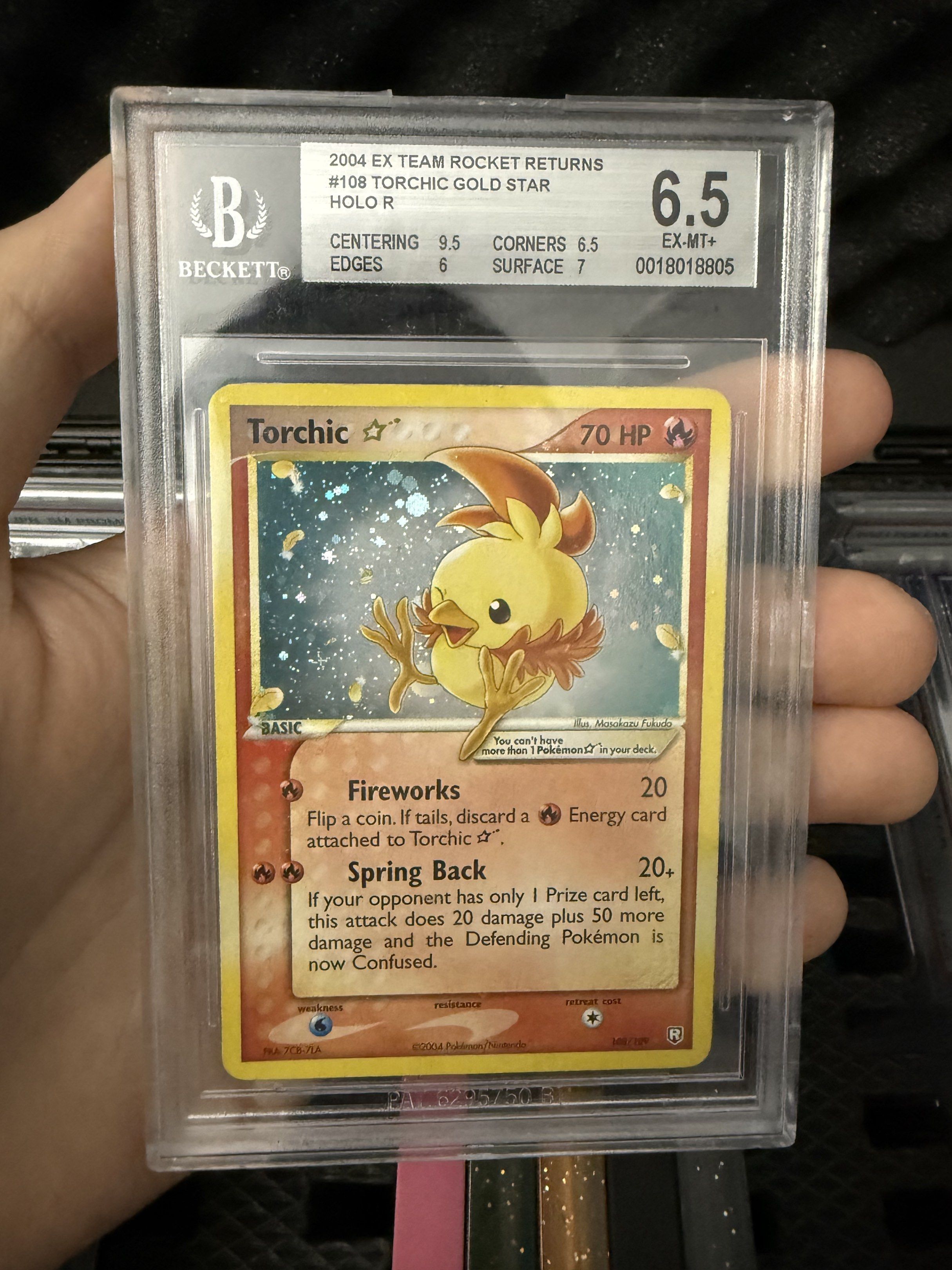 2004 EX Team Rocket Returns Torchic Gold Star Holo R - Beckett 6.5 ...