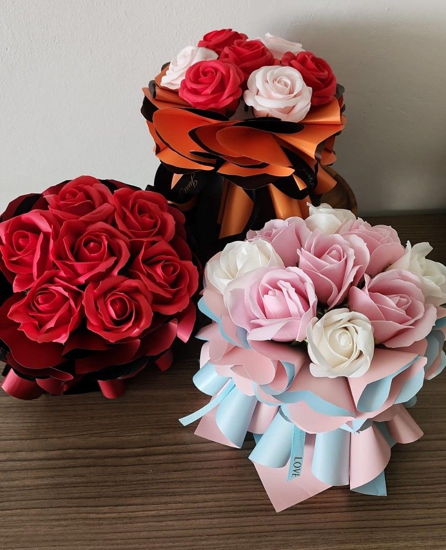 7 Soap Flowers Bouquet for Valentine's day Birthdays & Occasions ...