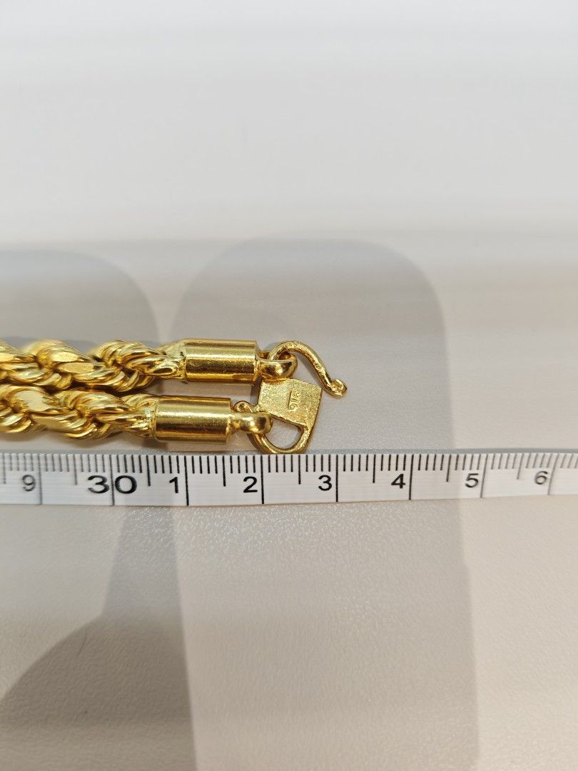 (8MM/65CM) 916 Solid Gold Rope Chains, Men's Fashion, Watches ...