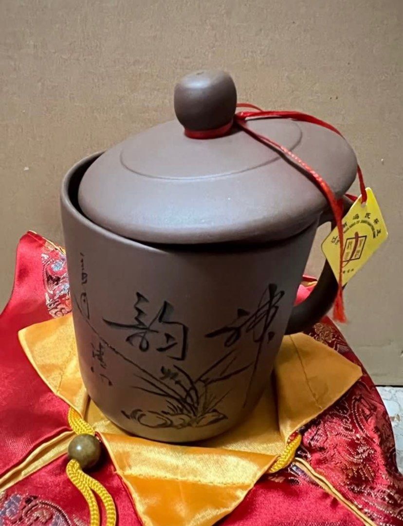 紫砂杯 Chinese Ceramic Tea Mug with Lid, Furniture & Home Living ...