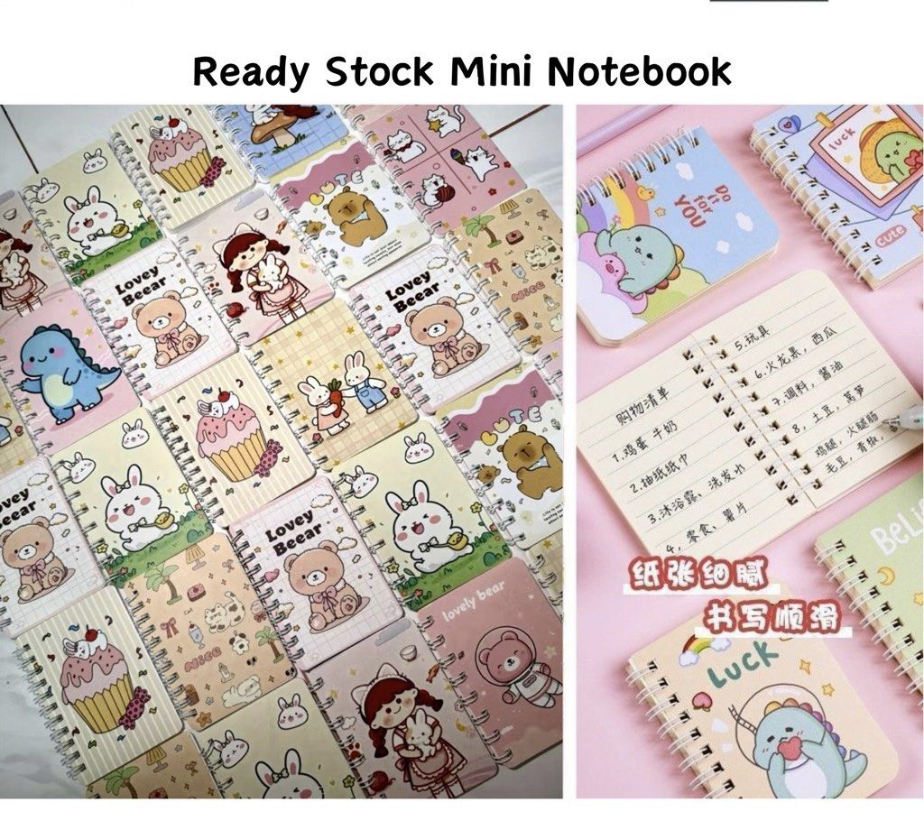 A7 Cute Notebook Cartoon Stationery Student Writing Drawing Pocket Mini ...