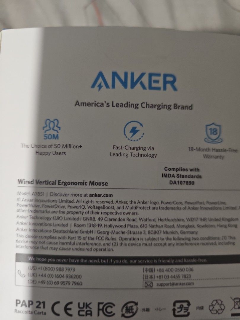Anker Wired Vertical Ergonomic Mouse - Brand New, Computers & Tech ...