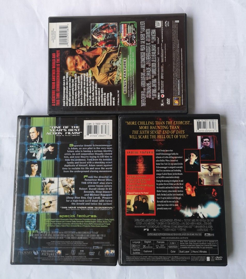 Arnold Schwarzenegger DVD Movie Collection 1, Hobbies & Toys, Music ...