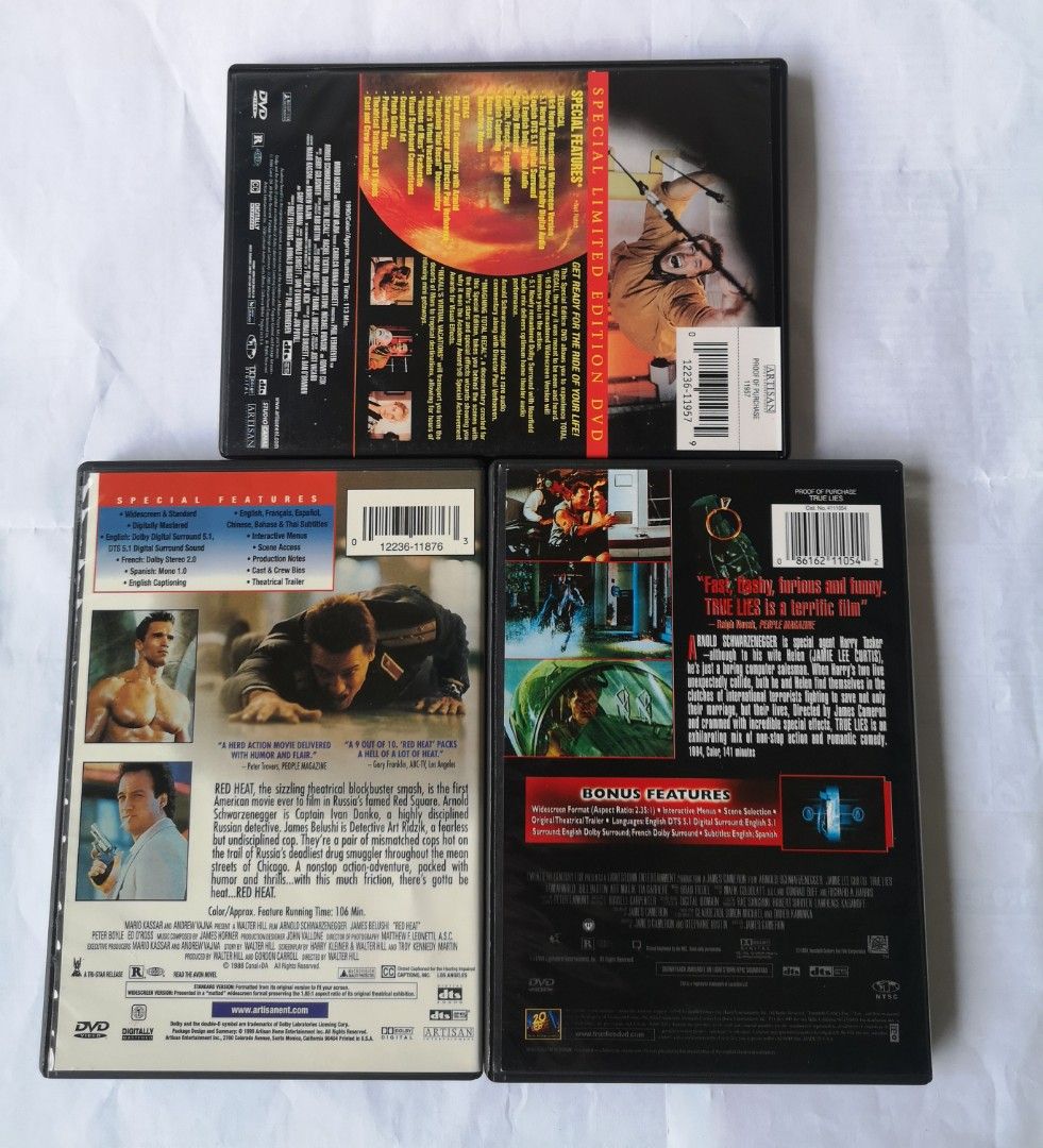 Arnold Schwarzenegger DVD Movie Collection 2, Hobbies & Toys, Music ...