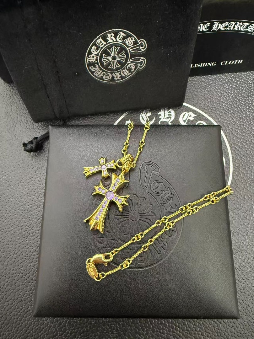 Chrome Hearts Double Cross Necklace, Women's Fashion, Jewelry ...