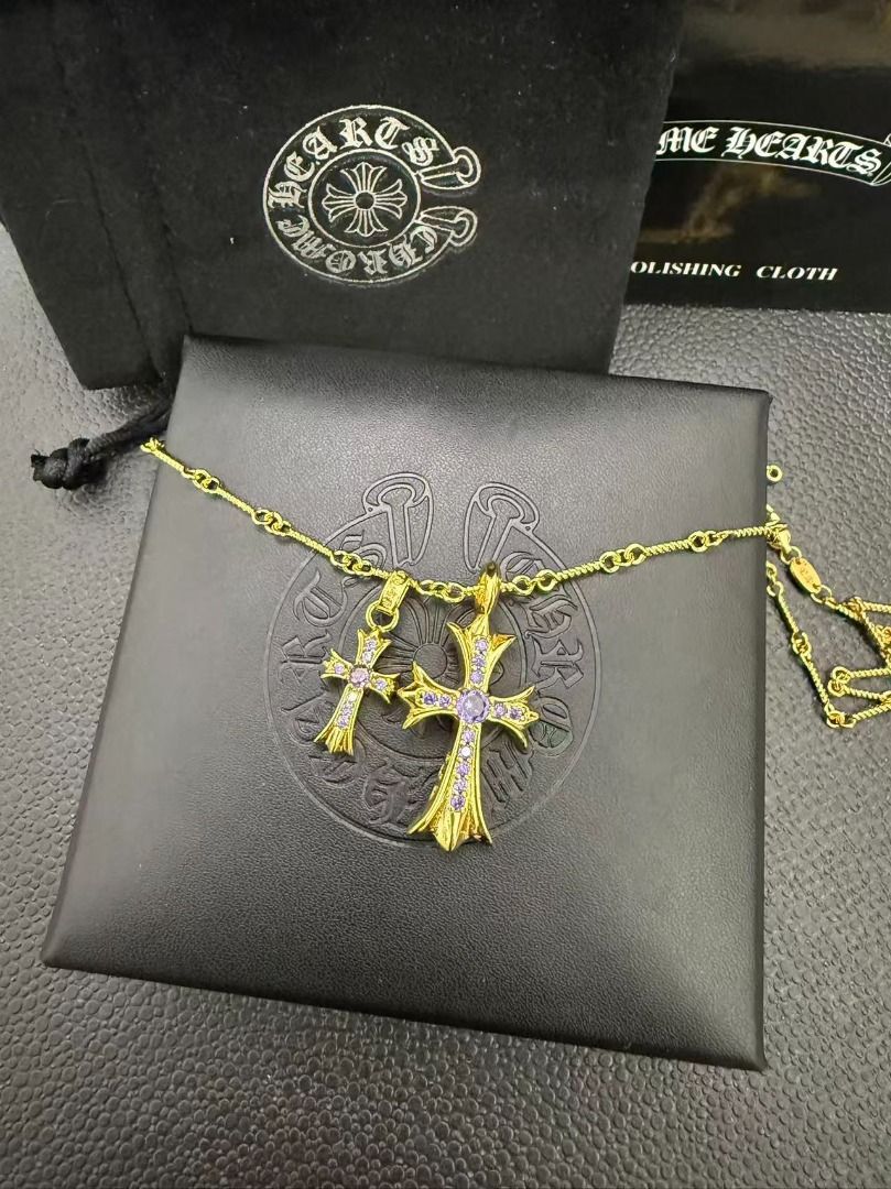 Chrome Hearts Double Cross Necklace, Women's Fashion, Jewelry ...