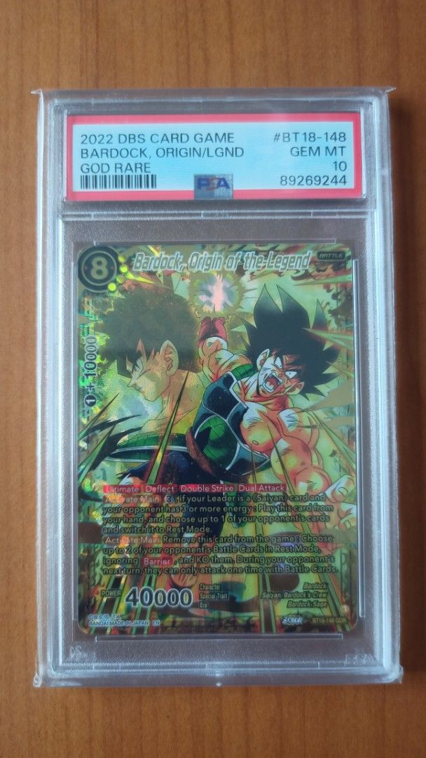Dragon Ball Super Card Game Bardock God Rare PSA 10, Hobbies & Toys ...