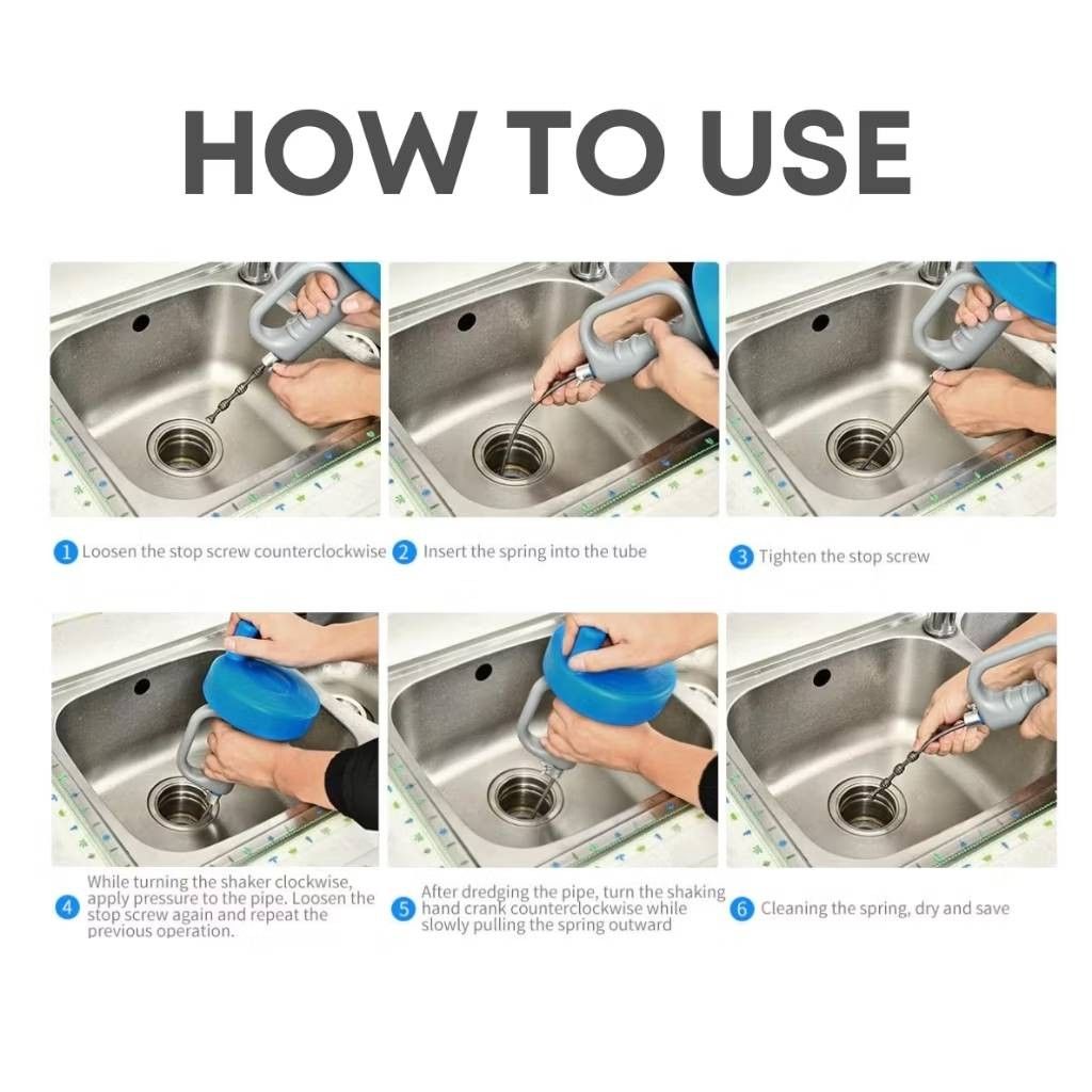 Drain unblocker clog remover sewer pipe toilet dredging tool Plumbing ...