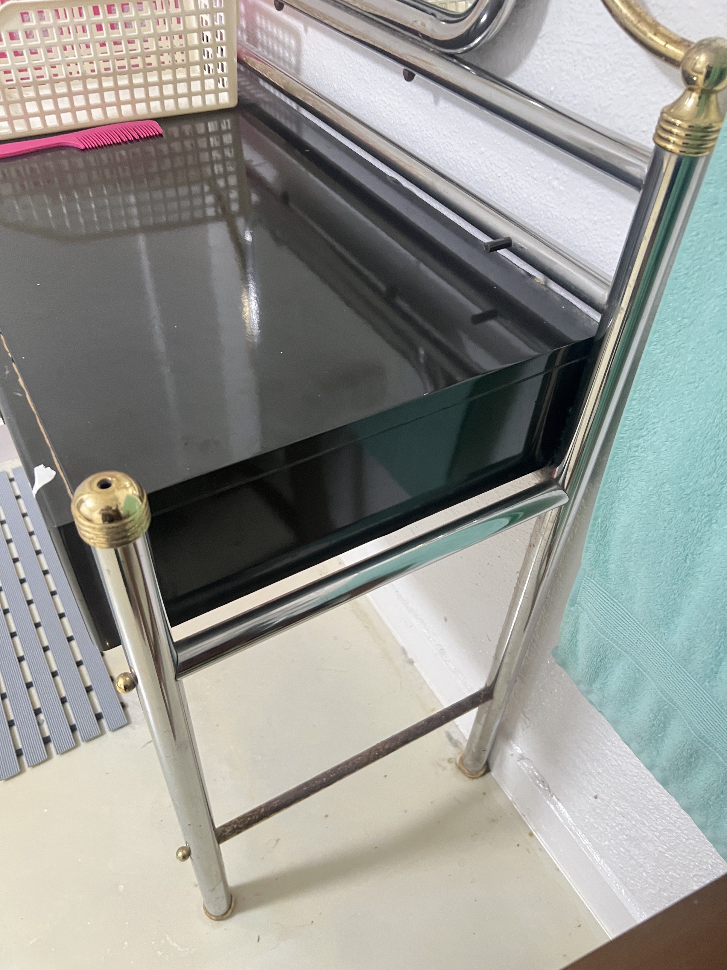 Dressing Table Stainless Steel still shining with two wood drawers ...