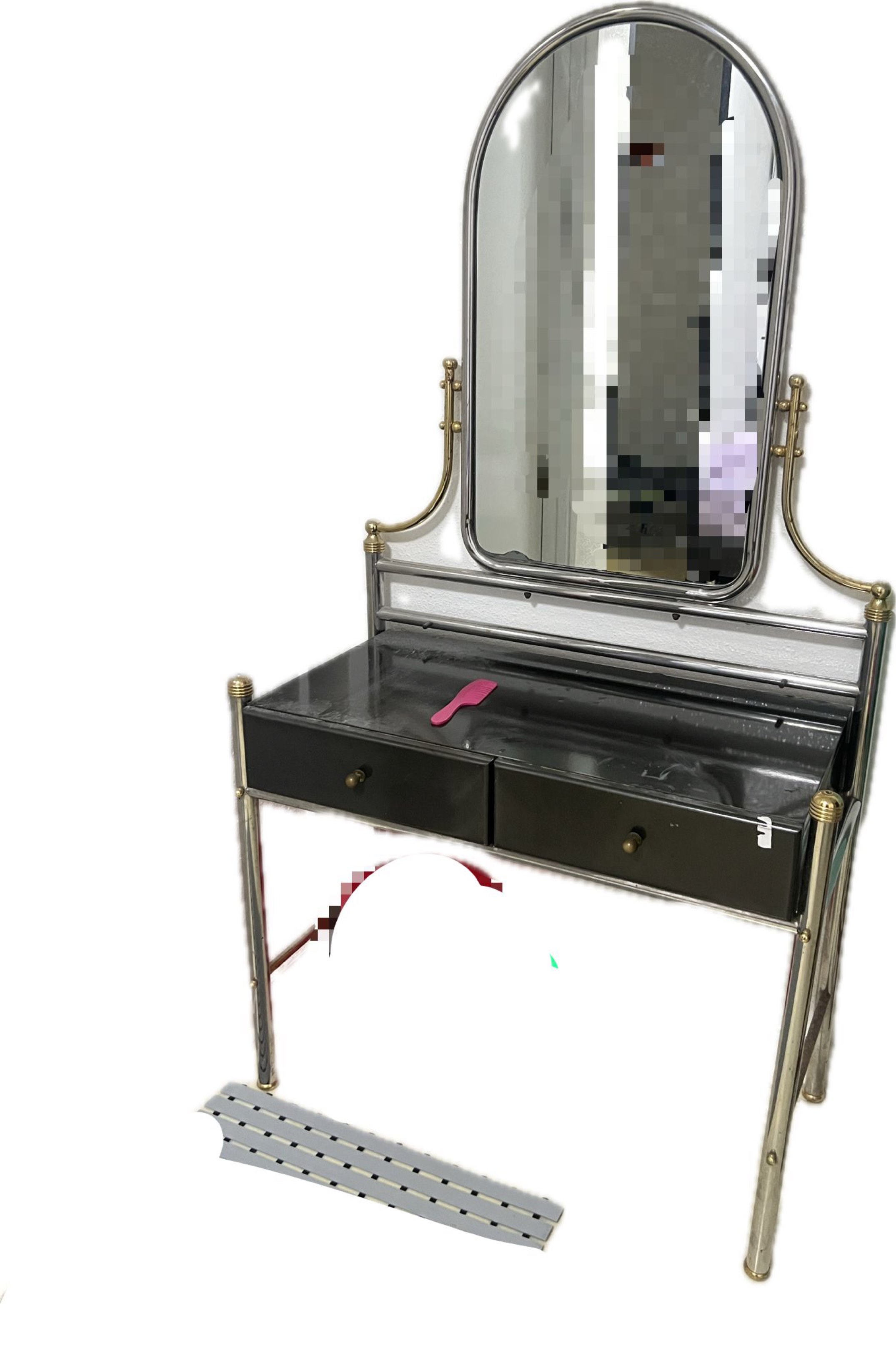 Dressing Table Stainless Steel still shining with two wood drawers ...