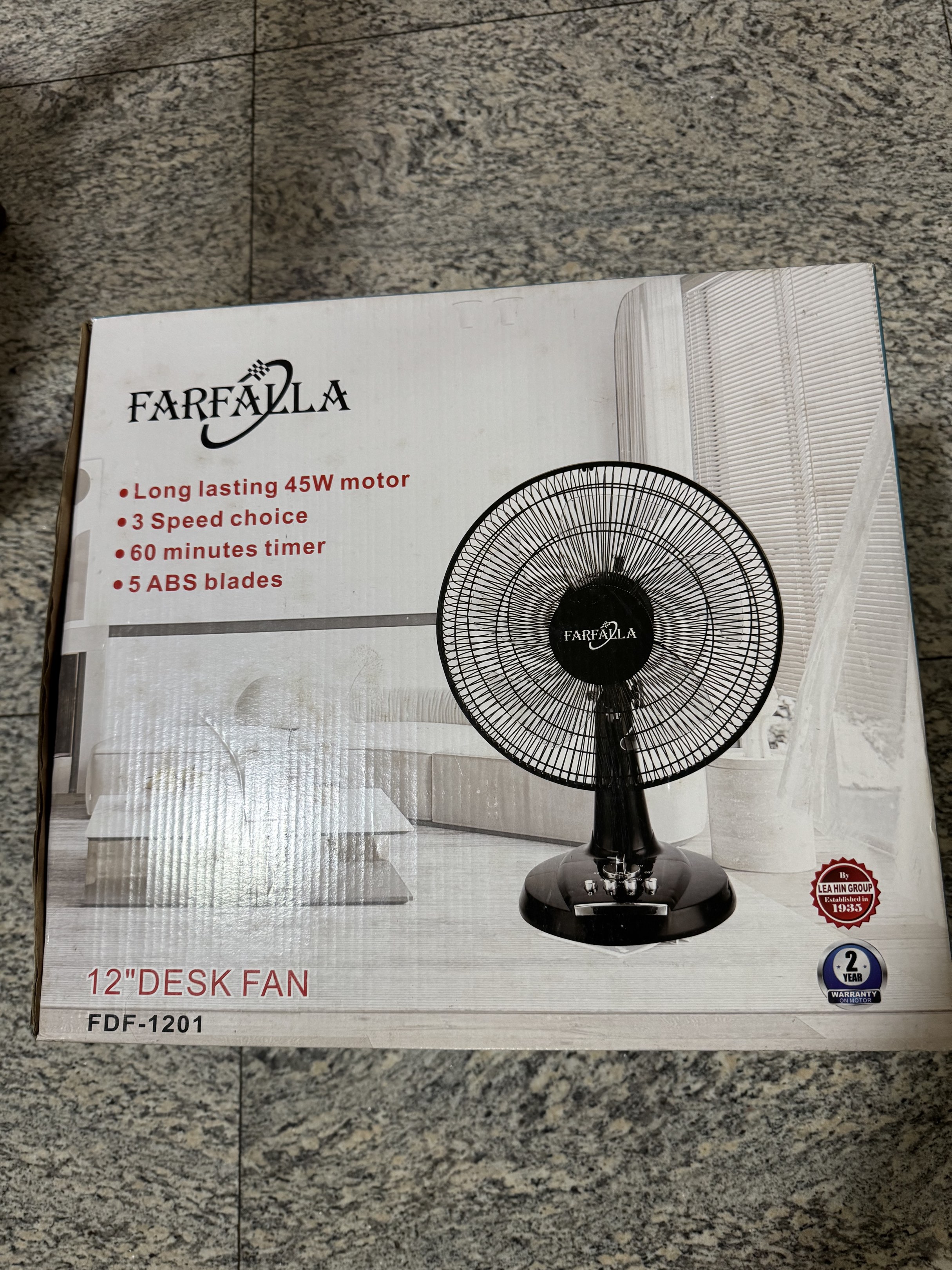 Farfalla 12" Desk Fan FDF-1201, Furniture & Home Living, Lighting ...
