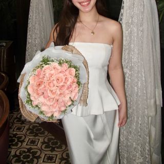 RENT: Event white classy long elegant dress, Women's Fashion, Dresses ...