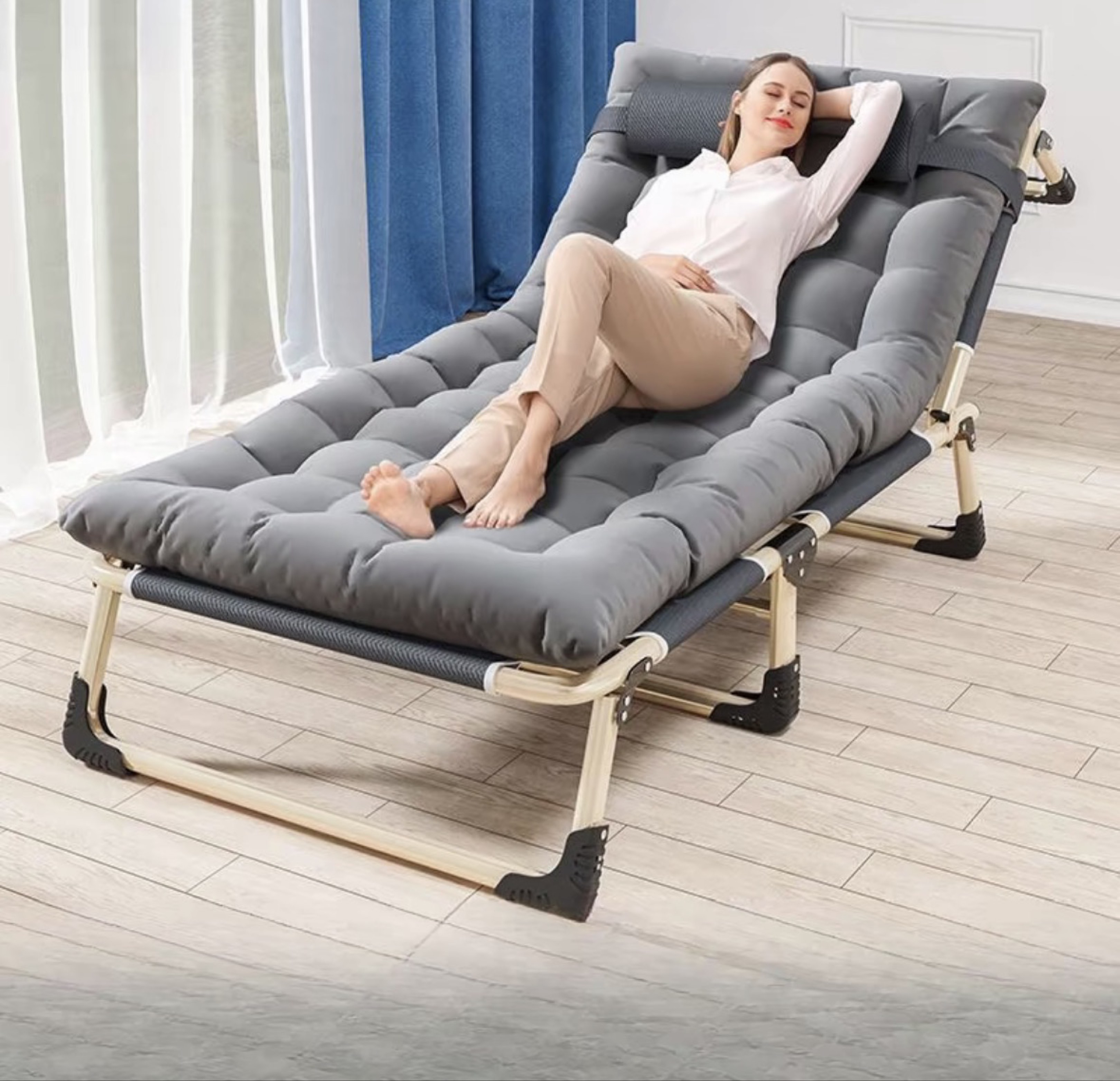 (FREE DELIVERY)Folding Bed Single Bed Adult Nap Bed Nap Recliner ...
