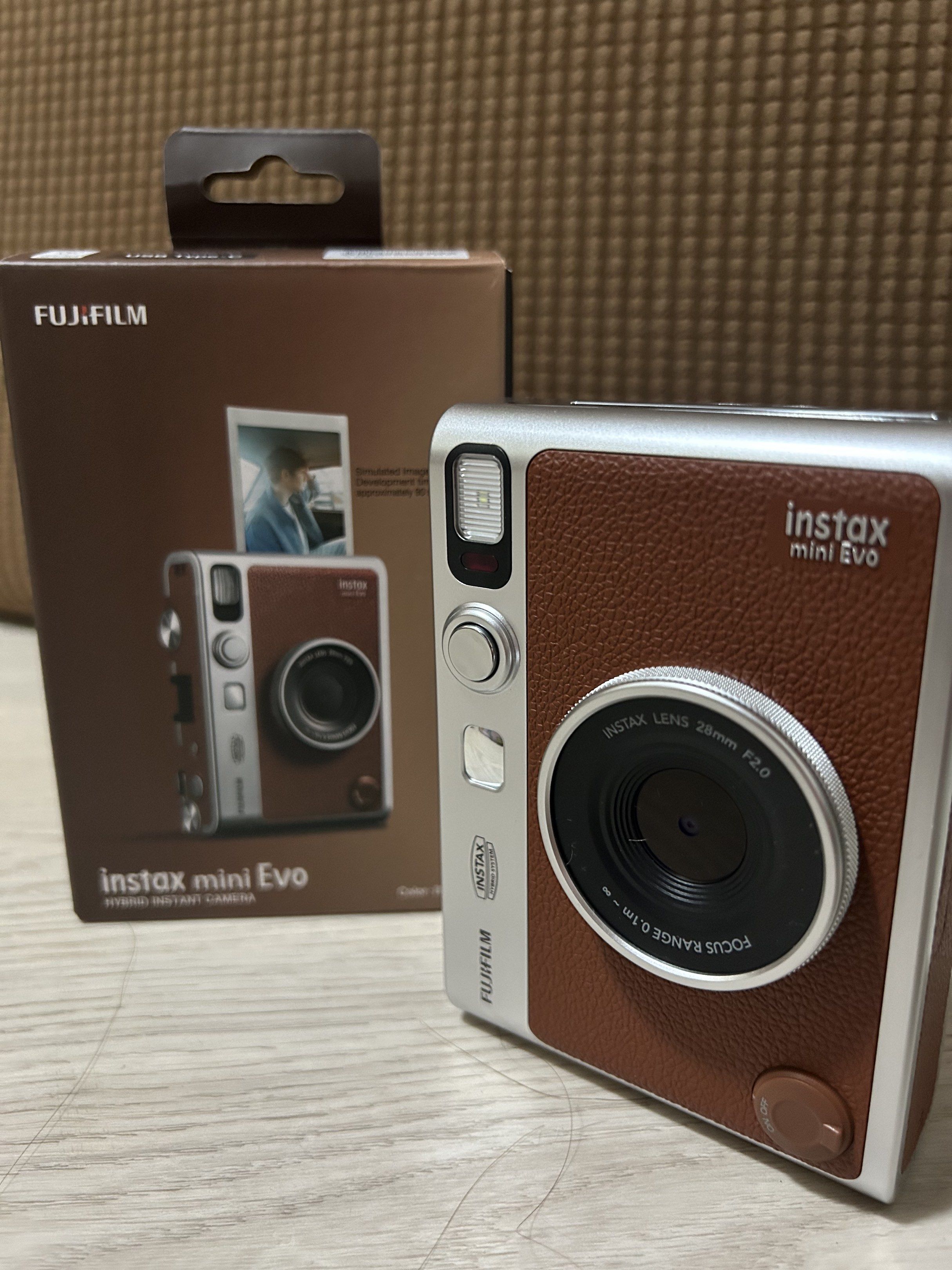 Fujifilm Instax Mini Evo Hybrid Instant Camera - Brown, Photography ...