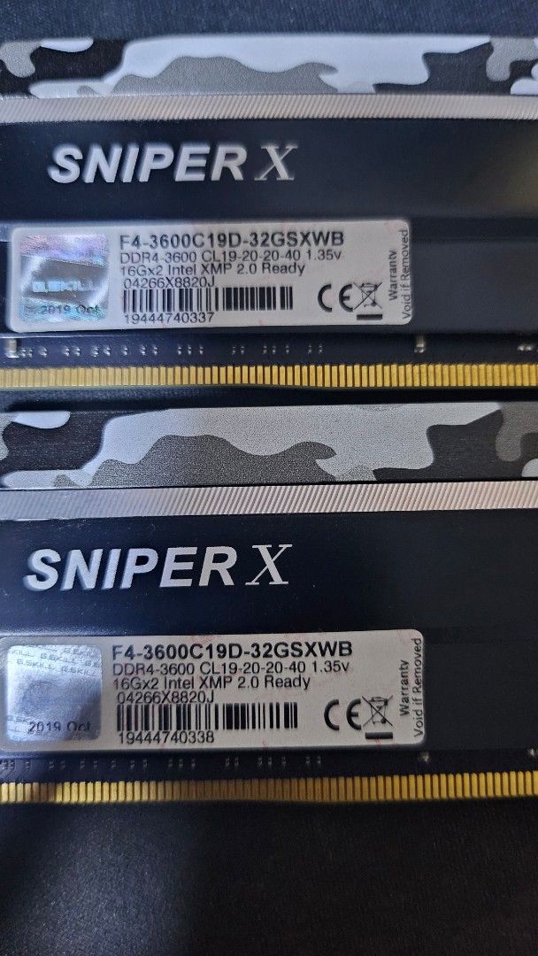 g.skill Sniper X 32GB (2x16GB) DDR4-3600 RAM, Computers & Tech, Parts ...
