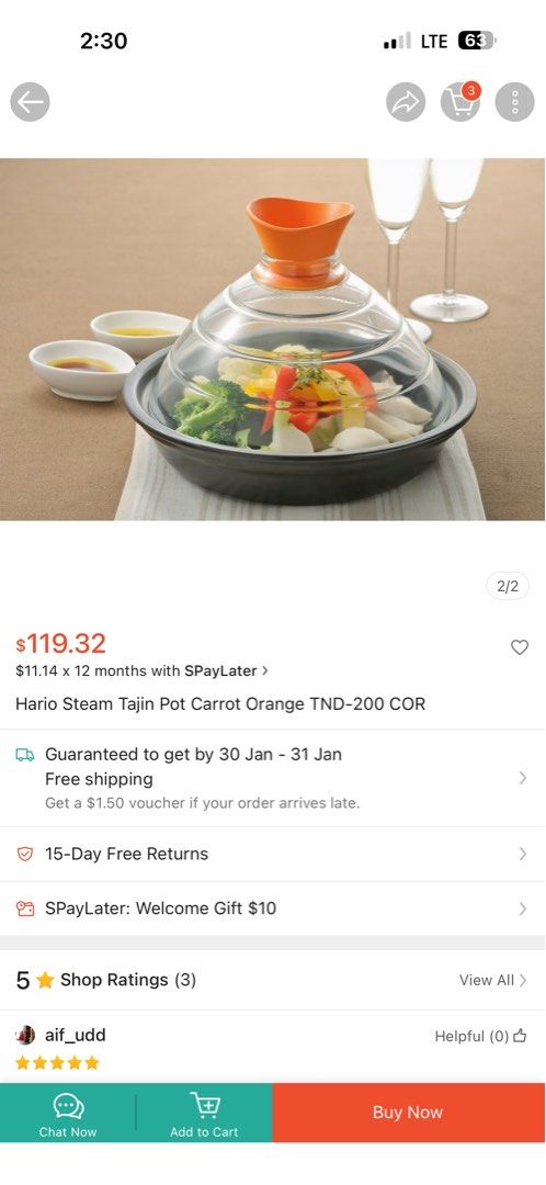 Hario Steam Tajin Pot Carrot Orange TND-200 COR, Furniture & Home ...