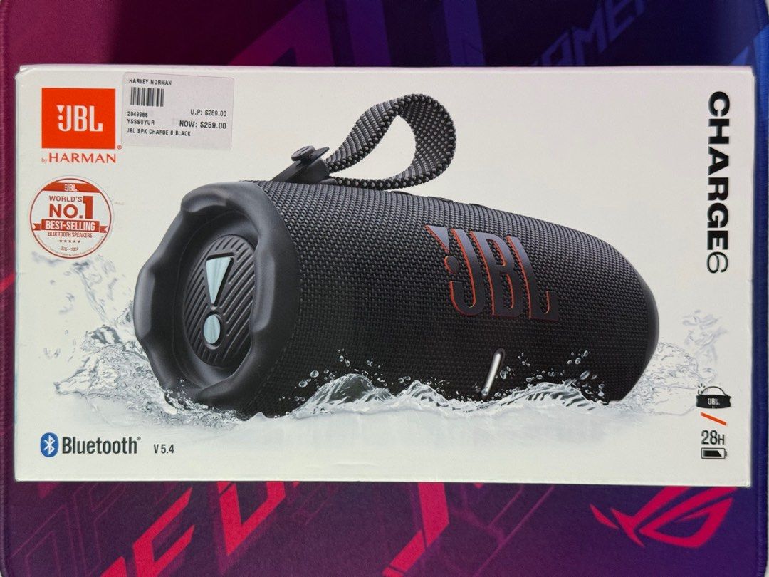 JBL Charge 6 Portable Bluetooth Speaker - Black, Audio, Soundbars ...