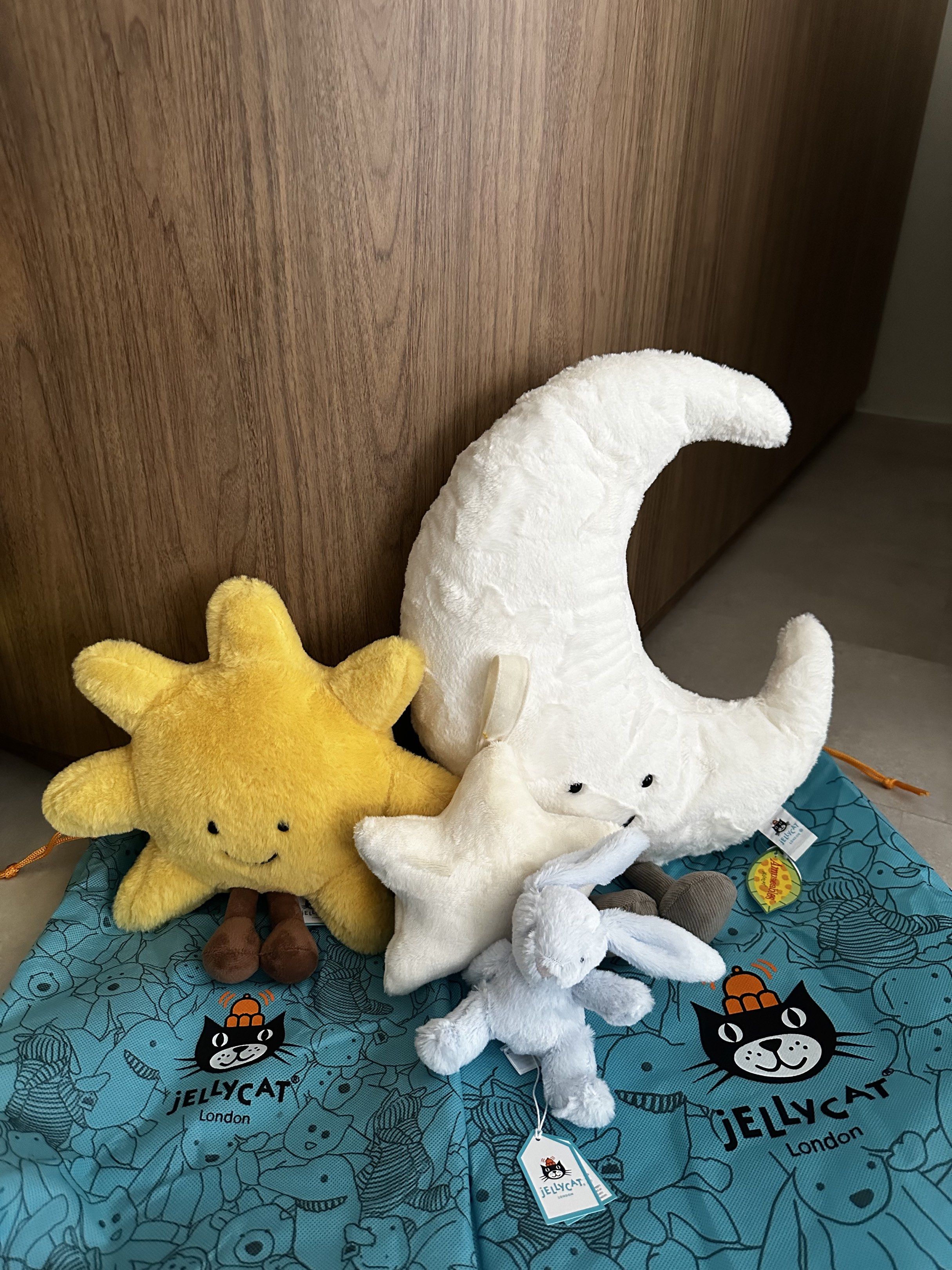 Jellycat Amuseables - Moon, Sun, Musical blue bunny, Hobbies & Toys ...