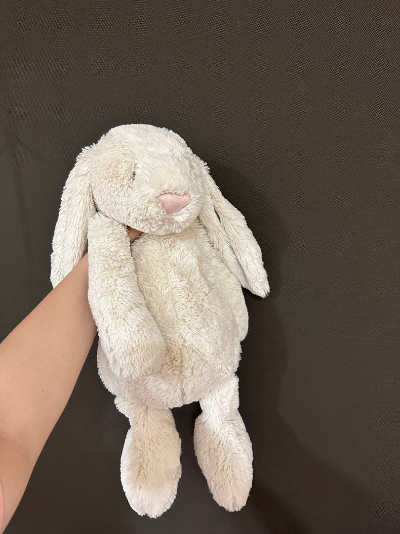 Jellycat Beige Bunny Stuffed Toy, Hobbies & Toys, Toys & Games on Carousell