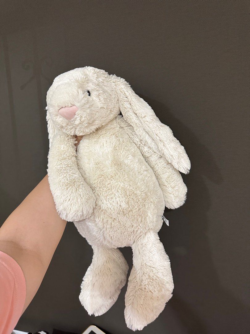 Jellycat Beige Bunny Stuffed Toy, Hobbies & Toys, Toys & Games on Carousell