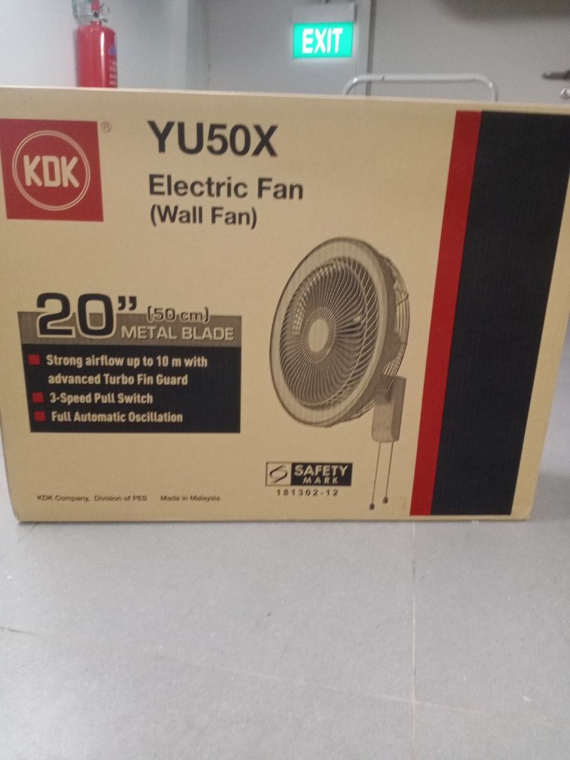 KDK YU50X Electric Wall Fan, Furniture & Home Living, Lighting & Fans ...