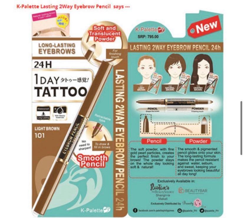 K-Palette 2 Way Eyebrow Pencil, Beauty & Personal Care, Face, Makeup ...