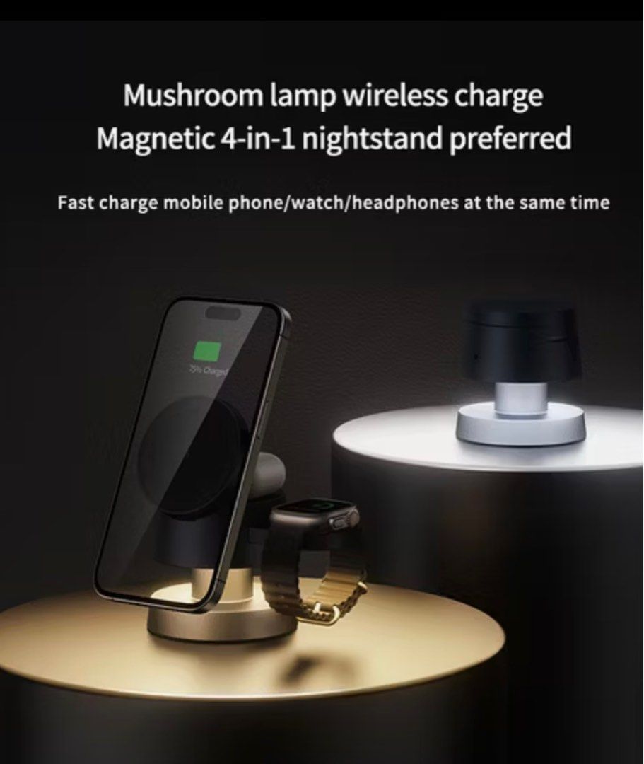 Magnetic 4-in-1 Wireless Charger Nightstand, Mobile Phones & Gadgets ...