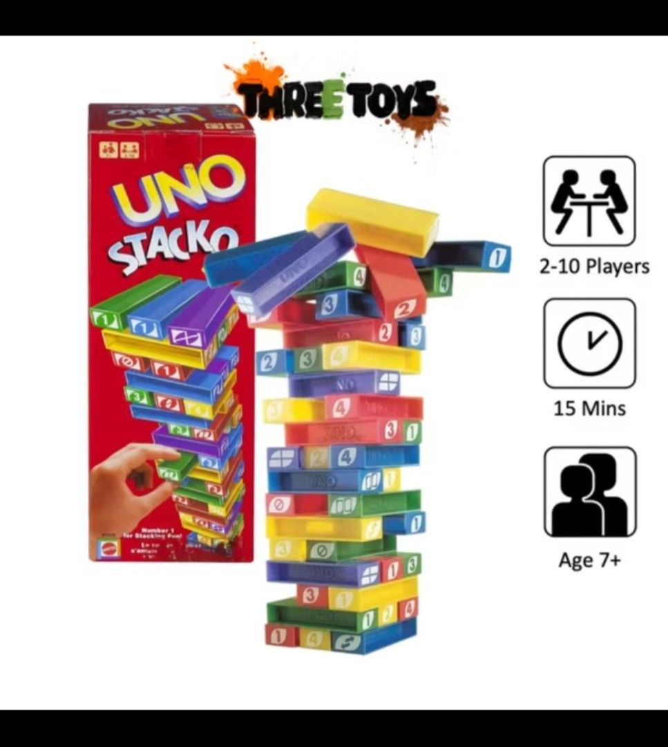 Mini Uno Stacko Game, Hobbies & Toys, Toys & Games on Carousell